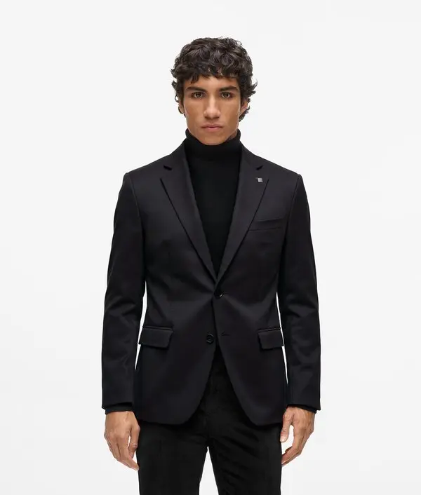 Karl Lagerfeld Wool-blend Tailored Blazer - Black