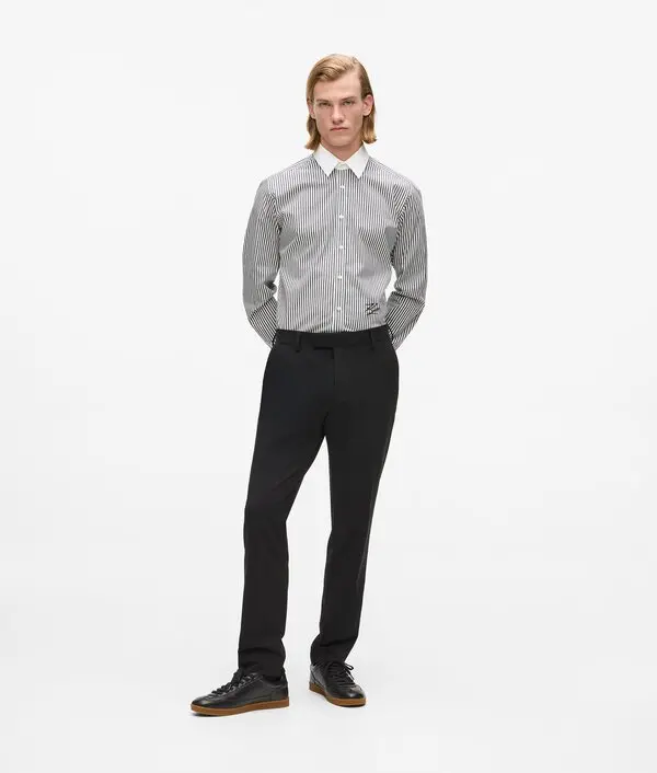 Karl Lagerfeld Contrast Collar Striped Shirt
