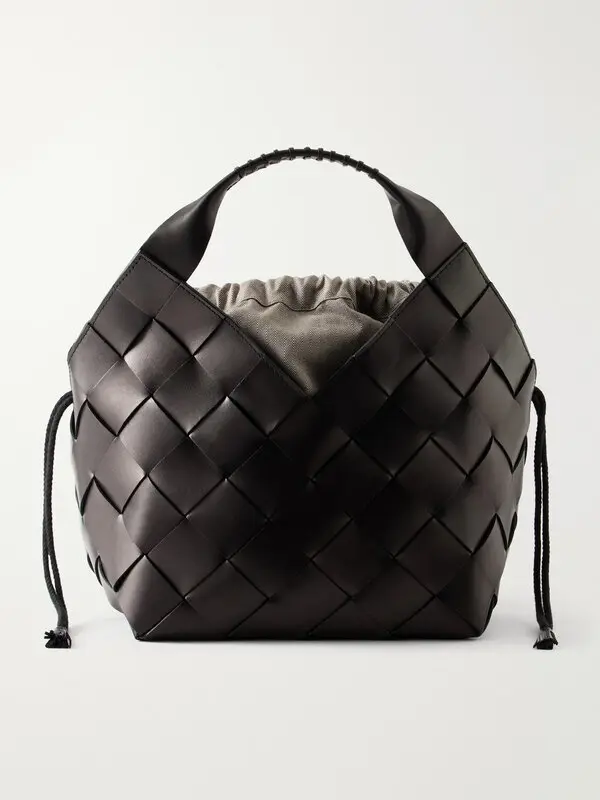 Dragon Diffusion Castello Woven Leather Tote - Black