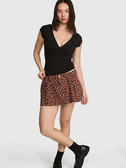 Pink Campus Fleece Pleated Skort - Print