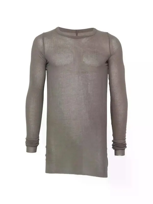 Rick Owens Ribbed-knit Long-sleeve T-shirt - Grey