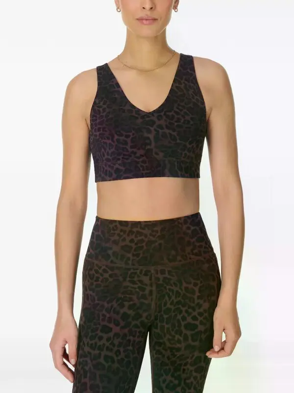 Sweaty Betty Ultimate Studio Yoga Voop Leopard-print Sports Bra