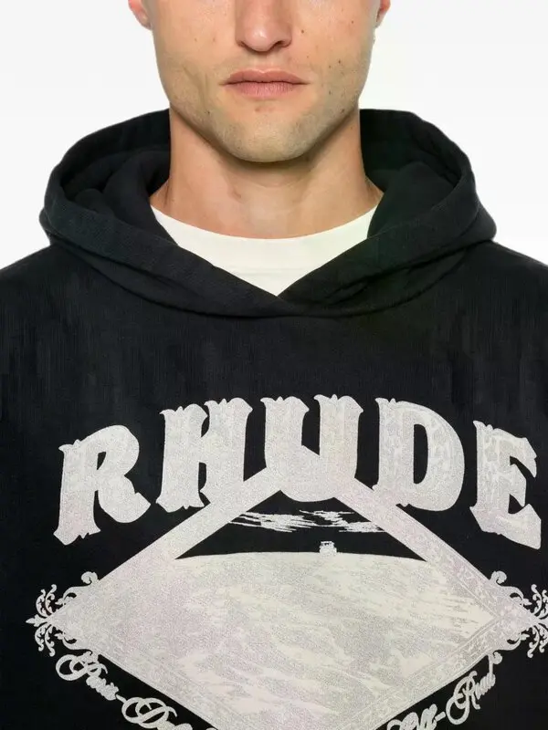Rhude Logo-print Pouch-pocket Hoodie