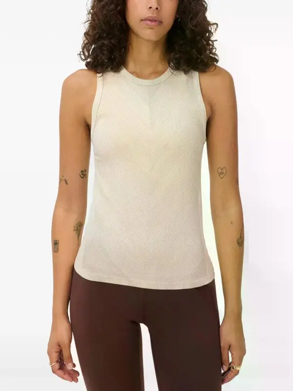Sweaty Betty Mindful Flex Herringbone-knit Tank Top - Neutrals