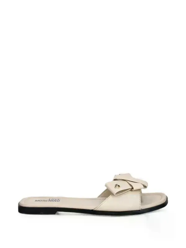 Moschino Bow-detail Heart-plaque Sandals - Neutrals