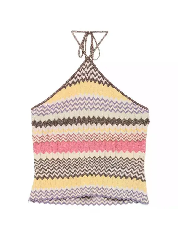 Faithfull The Brand Ria Chevron-knit Top - Brown