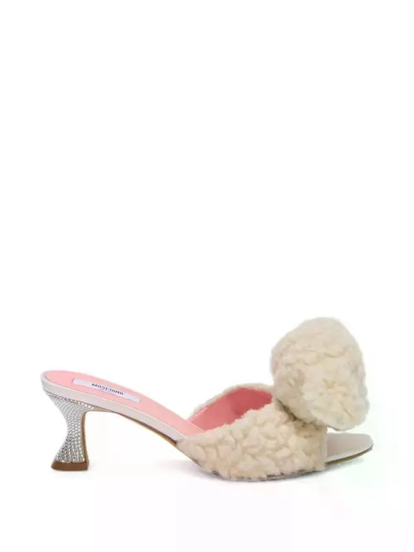 Moschino Teddy-bear Crystal-embellished Mules - Neutrals