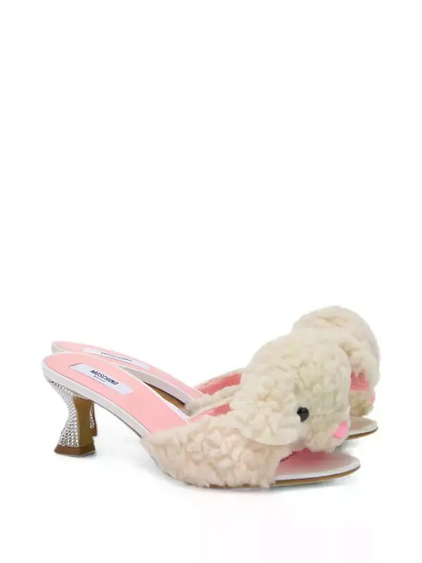 Moschino Teddy-bear Crystal-embellished Mules