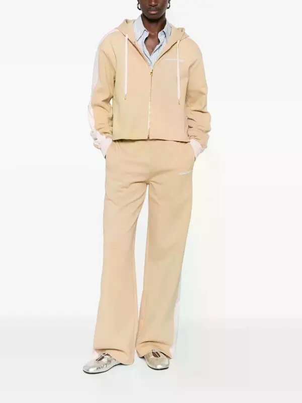 Casablanca Punto Side-stripe Zip-up Hoodie - Neutrals