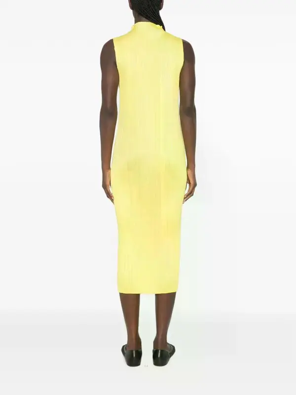 Issey Miyake Sleeveless High Neck Midi Dress