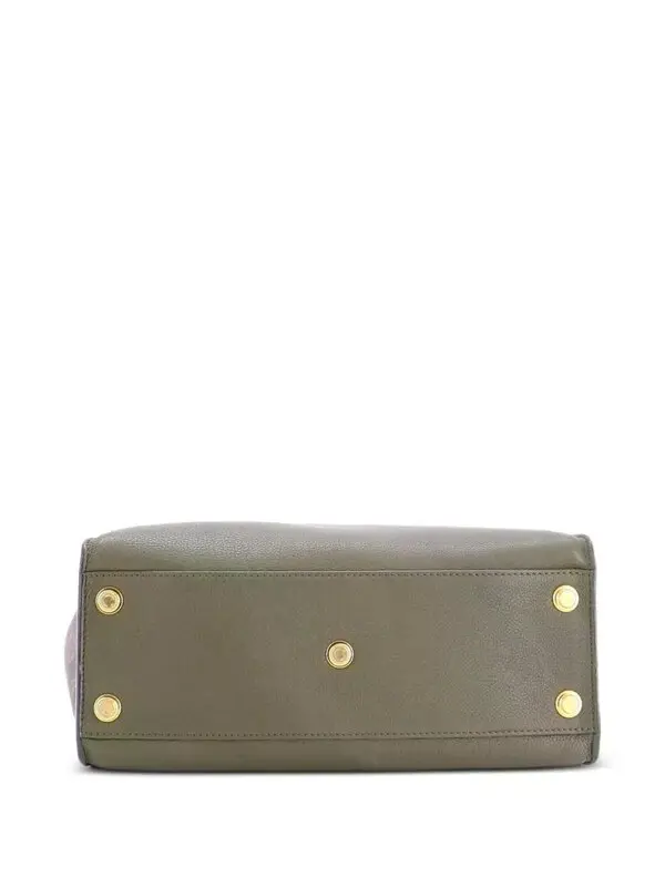 LOUIS VUITTON On My Side Leather With Monogram Canvas Mm Tote Bag - Green