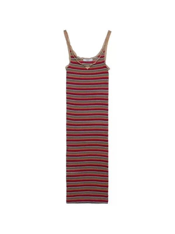 Prada Striped Cotton Dress - Blue