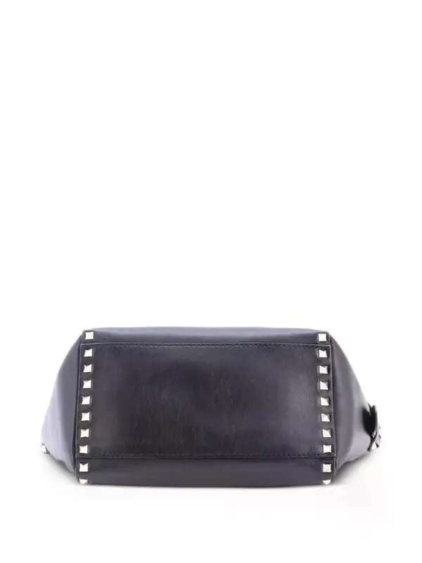 Valentino Garavani Rockstud Rigid Leather Small Tote Bag - Black