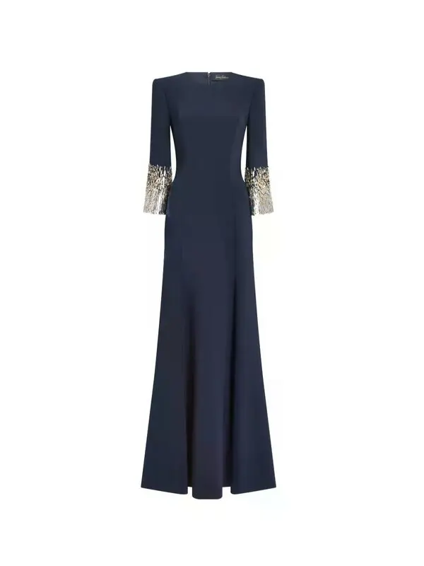 Jenny Packham Anita Dress With Ornate Sleeves - Blue