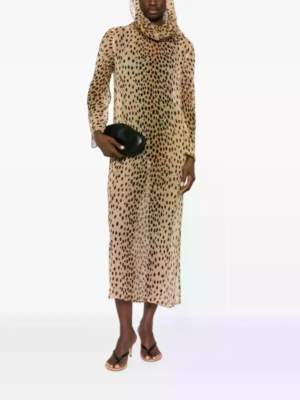 Cult Gaia Gaianne Leopard-print Hooded Midi Dress