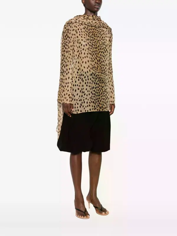 Cult Gaia Beaux Cheetah-print Hooded Blouse