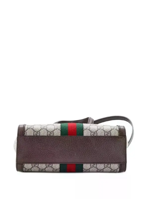 Gucci Ophidia Top Handle Gg Coated Canvas Small Tote Bag - Brown