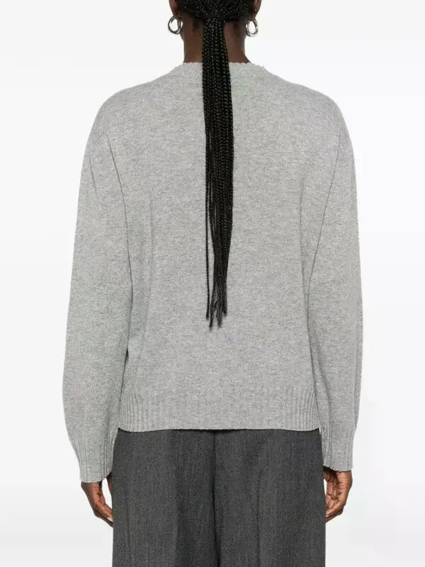 Fabiana Filippi Ribbed Trim Sweater With Bead Embellishment - Grey