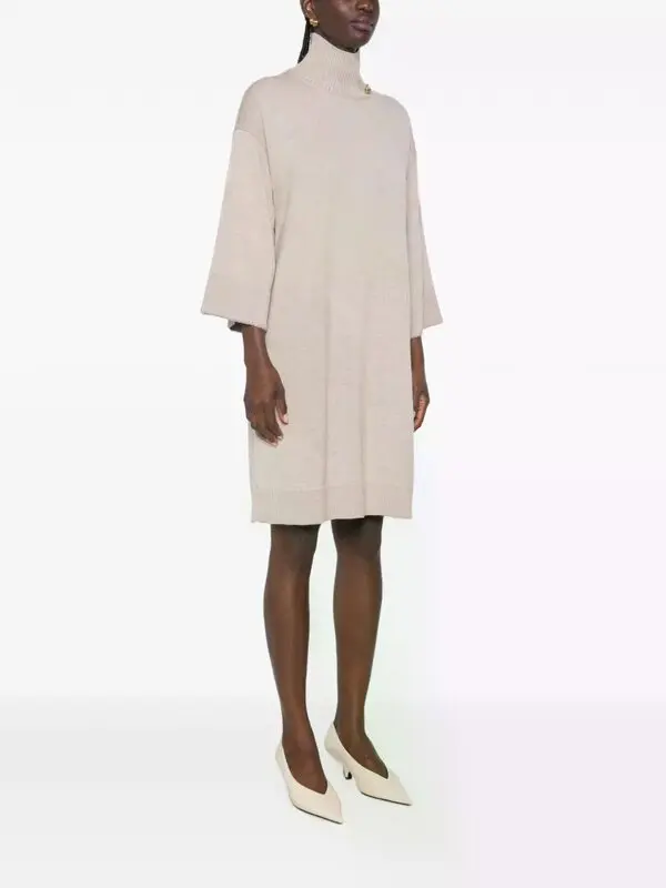 Fabiana Filippi Brooch Detail Mini Knit Dress