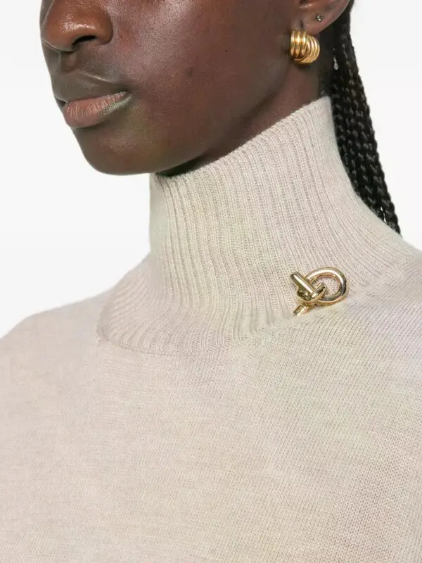 Fabiana Filippi Brooch Detail Mini Knit Dress