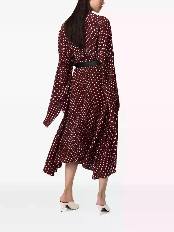 Stella McCartney Polka-dot Tie-neck Asymmetric Dress