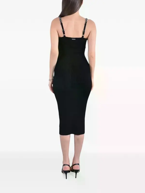 Michael Kors Chain-strap Ribbed-knit Midi Dress