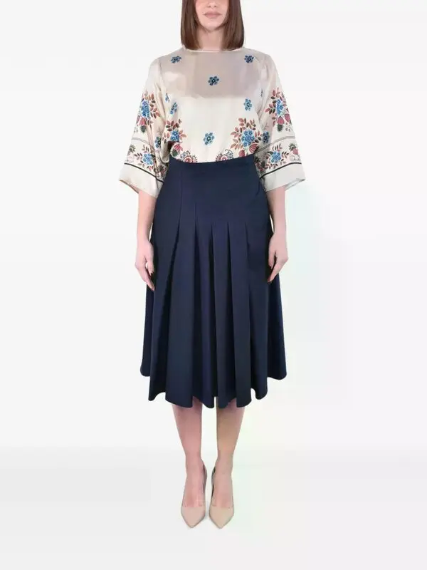 Max Mara Pleated Flared Midi Skirt