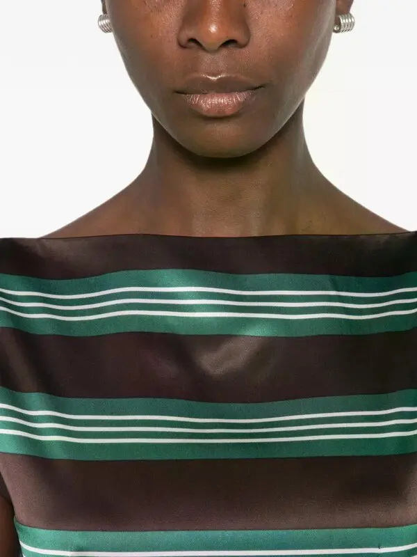 Prada Horizontal-stripe Sleeveless Mini Dress
