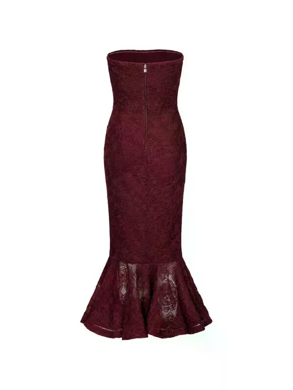 ROTATE BY BIRGER CHRISTENSEN Flower Mesh Flounce Maxi Dress