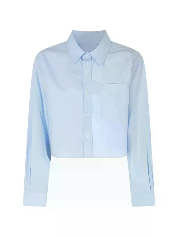 Alexander Wang Embroidered-logo Crop Shirt
