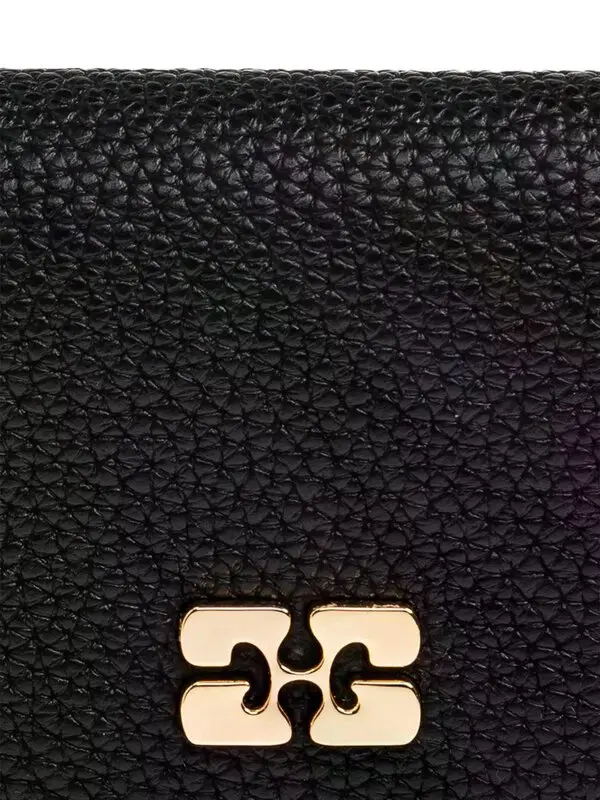 GANNI Logo-plaque Grained Wallet