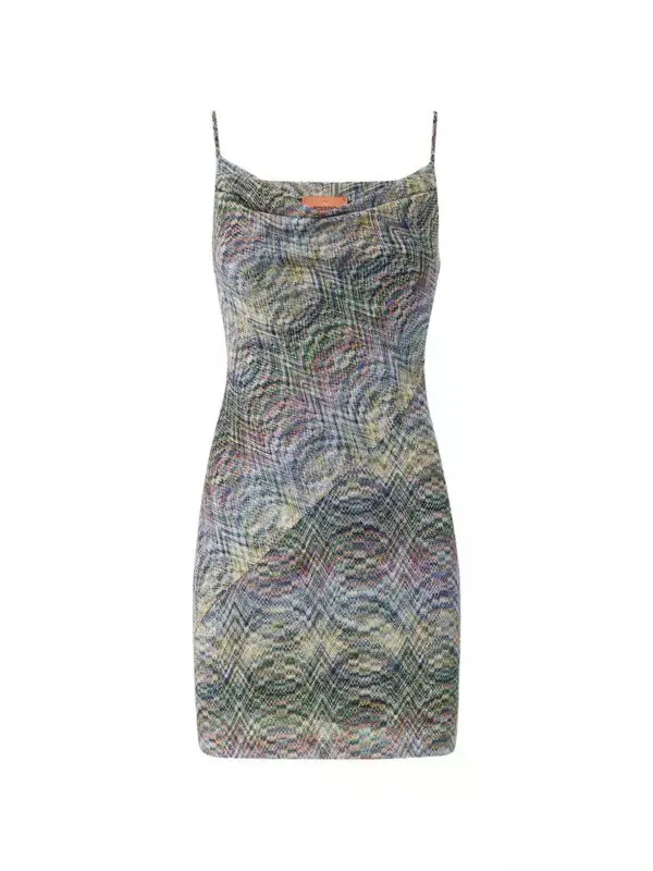 Missoni Zigzag-knit Cowl-neck Dress - Blue