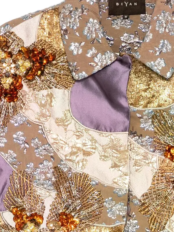 Biyan Floral-jacquard Bead-embellished Jacket