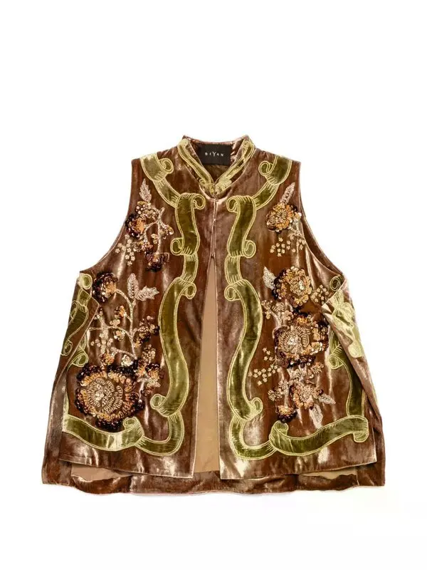 Biyan Sequin-embellished Velvet Waistcoat