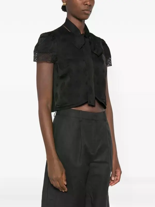 Sandro Lace-trim Paisley-jacquard Shirt