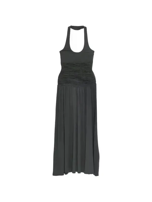 AYA MUSE Ruched Waist Maxi Dress - Grey