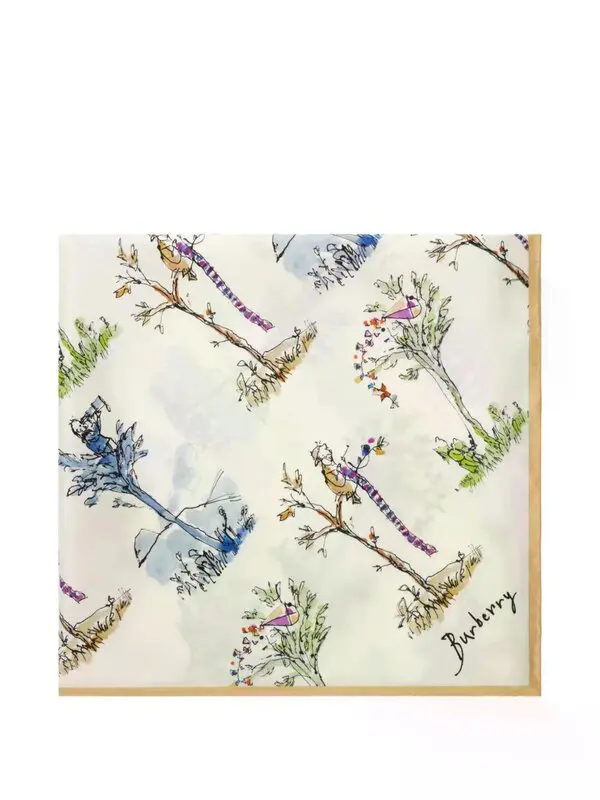 Burberry Brave Little Tree Silk Scarf