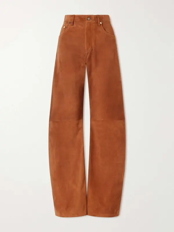 Gabriela Hearst Amoret Suede Wide-leg Pants