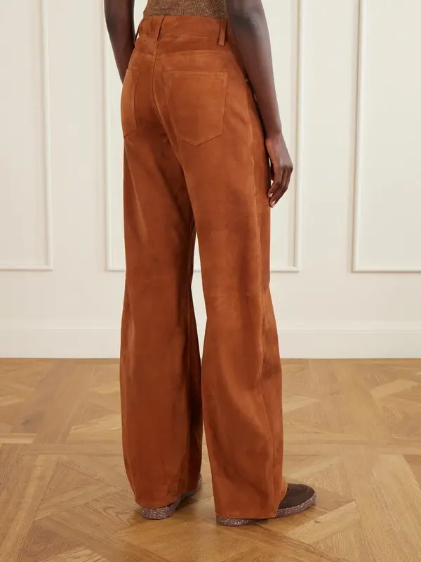 Gabriela Hearst Amoret Suede Wide-leg Pants - Brown