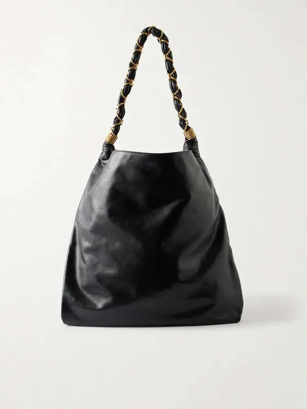 Saint Laurent Amalia Leather Shoulder Bag - Black