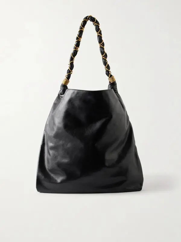 Saint Laurent Amalia Leather Shoulder Bag - Black