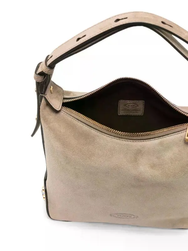TOD'S Mini Studded-embellished Tote Bag - Neutrals