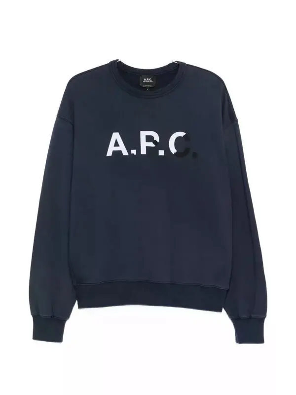 A.p.c. Logo-print Sweatshirt - Blue