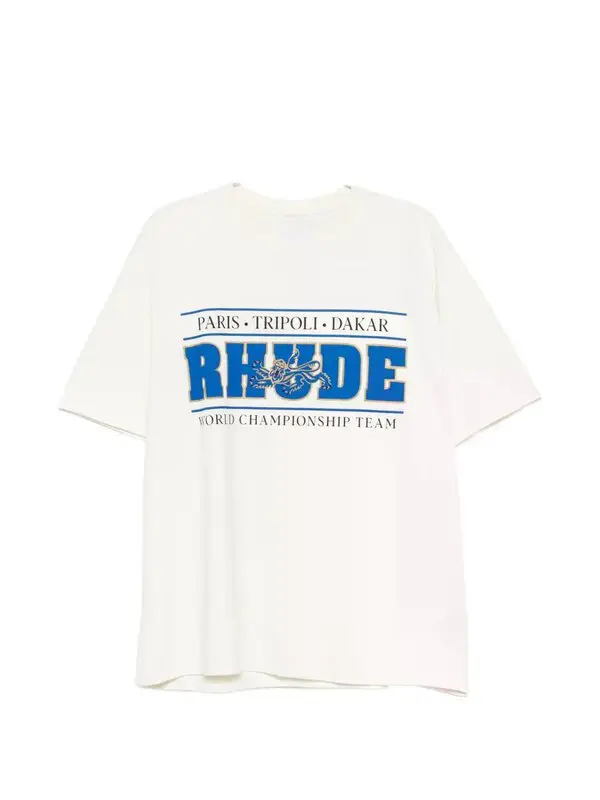 Rhude Logo-print T-shirt - Neutrals
