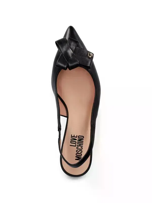 Moschino Bow-detail Slingback Kitten Heel Pumps