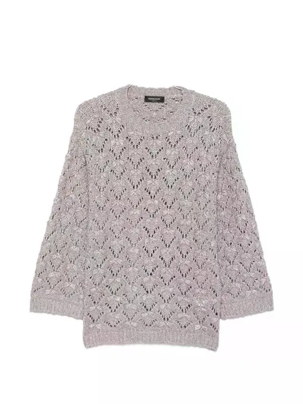 Fabiana Filippi Open-knit Pointelle-trim Sweater