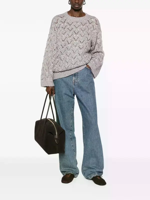 Fabiana Filippi Open-knit Pointelle-trim Sweater