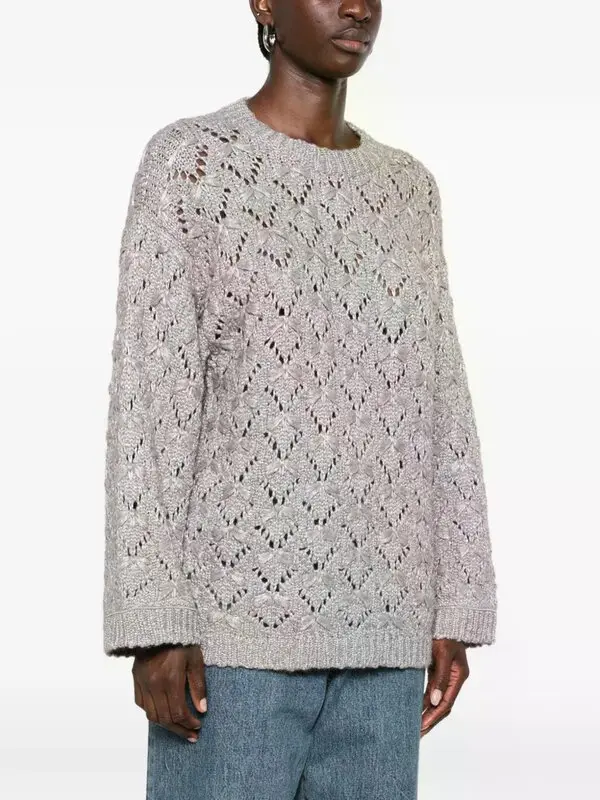 Fabiana Filippi Open-knit Pointelle-trim Sweater
