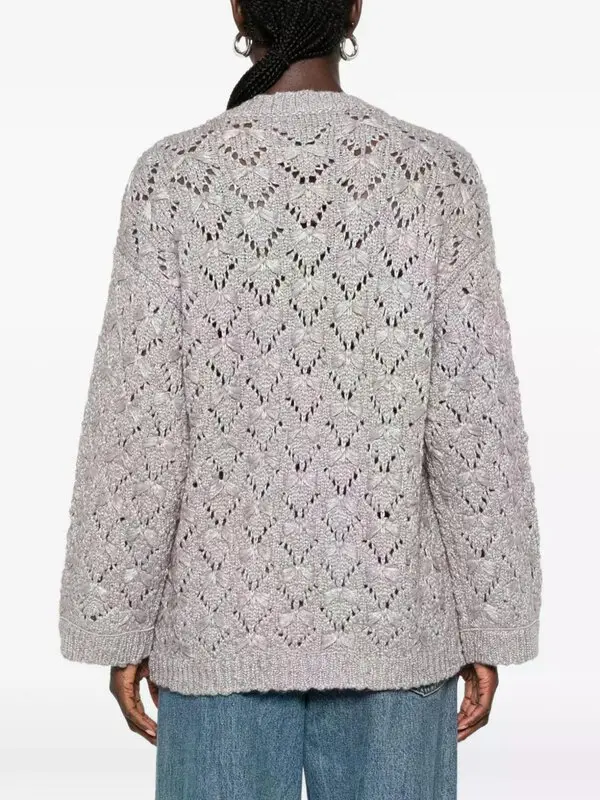 Fabiana Filippi Open-knit Pointelle-trim Sweater