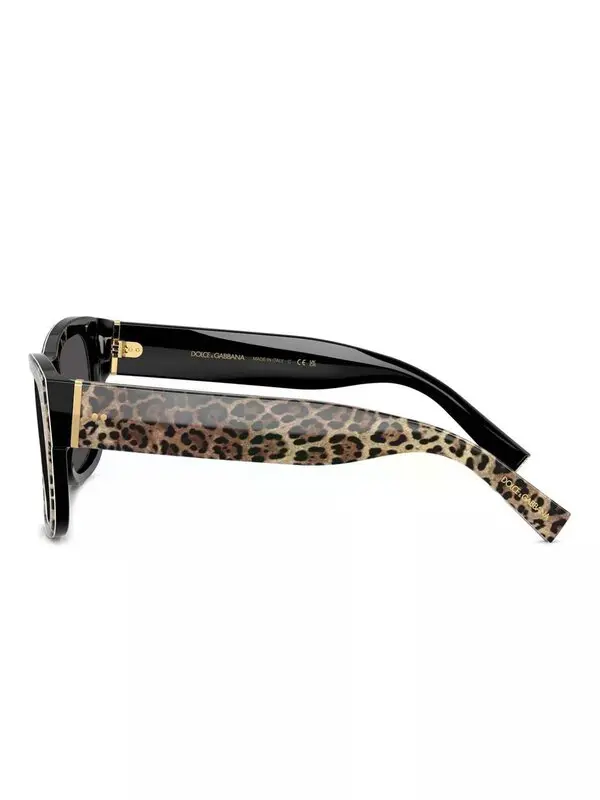 Dolce & Gabbana Dg4338 Leopard-print Square Sunglasses